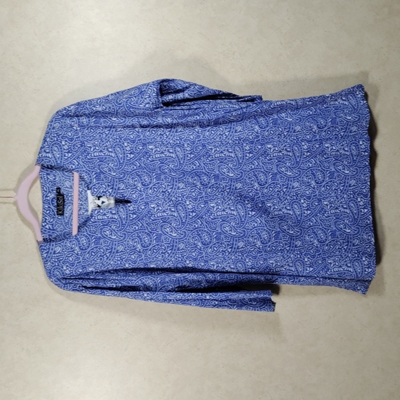 Kiki Sol | Tops | 502 Kiki Sol Royal Blue White Paisley Cotton Tunic Xl ...
